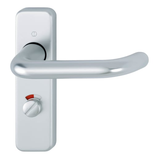 Hoppe Bathroom Return Lever on Backplate 155 x 40mm Sat Anod Aluminium
